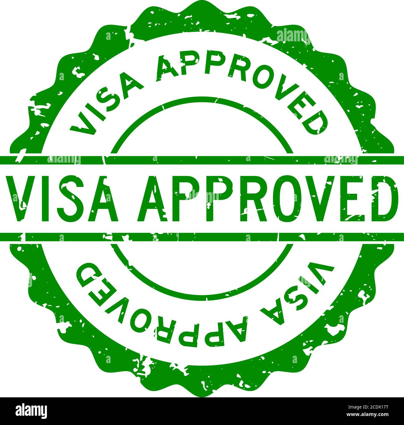 Grunge green visa approved word round rubber seal stamp on white background Stock Vector Image ...