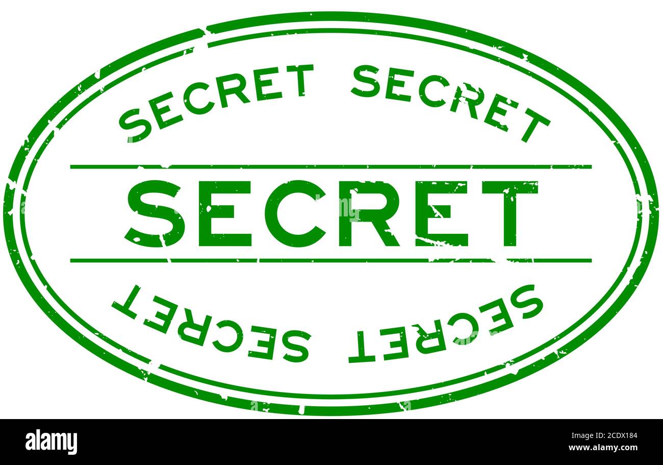 Grunge green secret word oval rubber seal stamp on white background ...