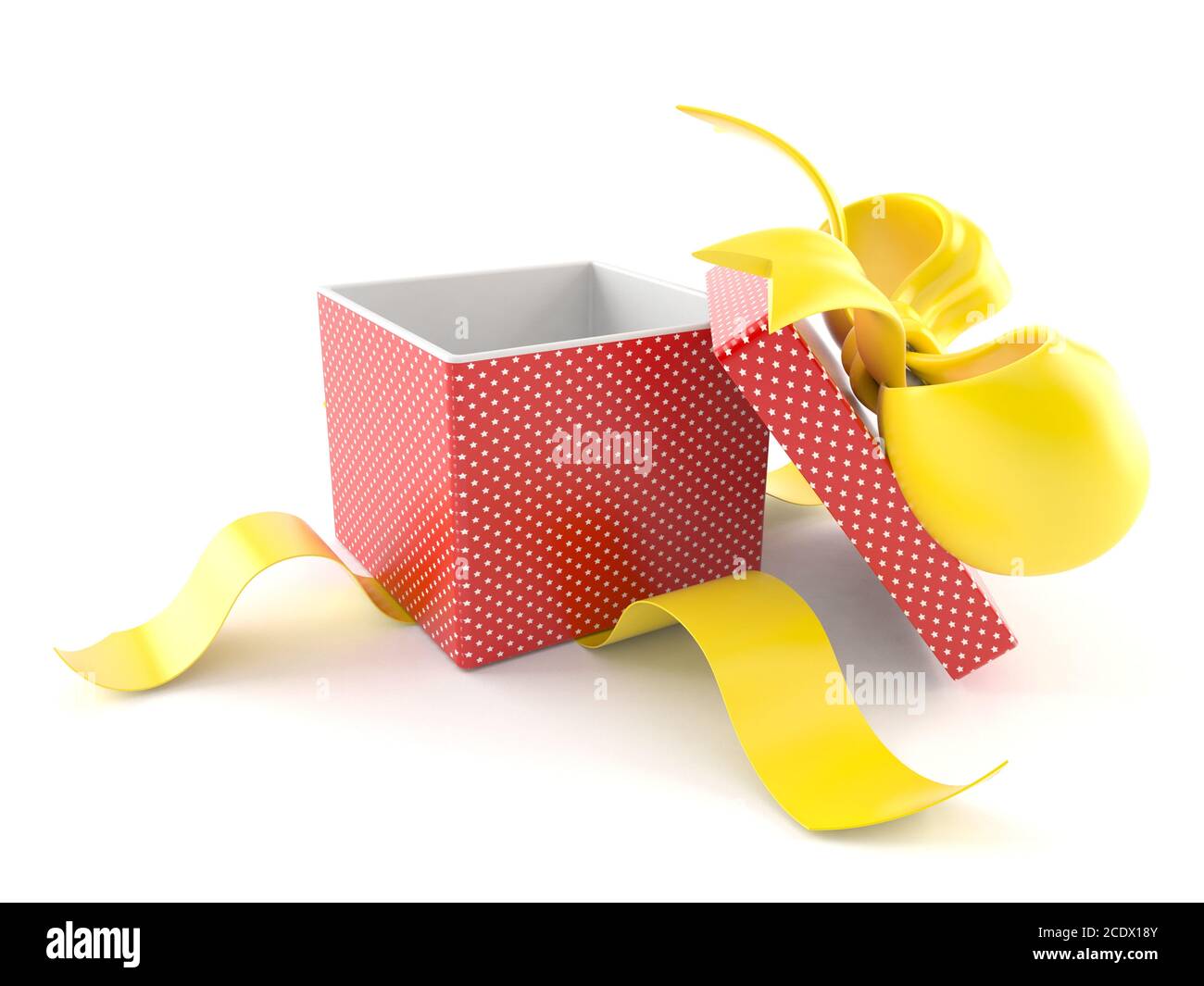 Open gift isolated on white background Stock Photo - Alamy