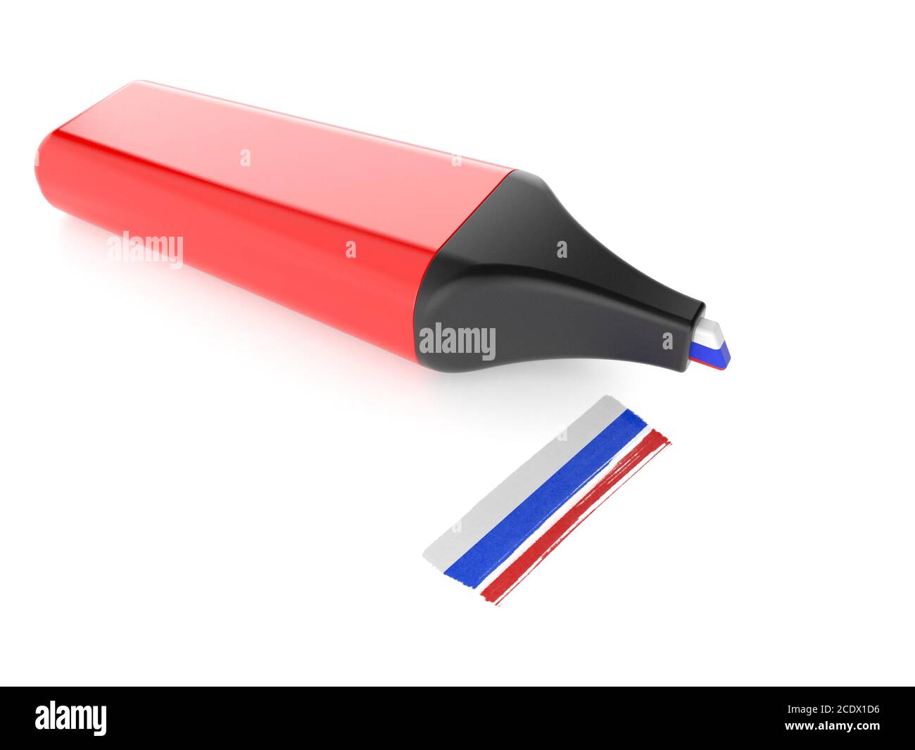Marker with russian flag isolated on white background Stock Photo - Alamy