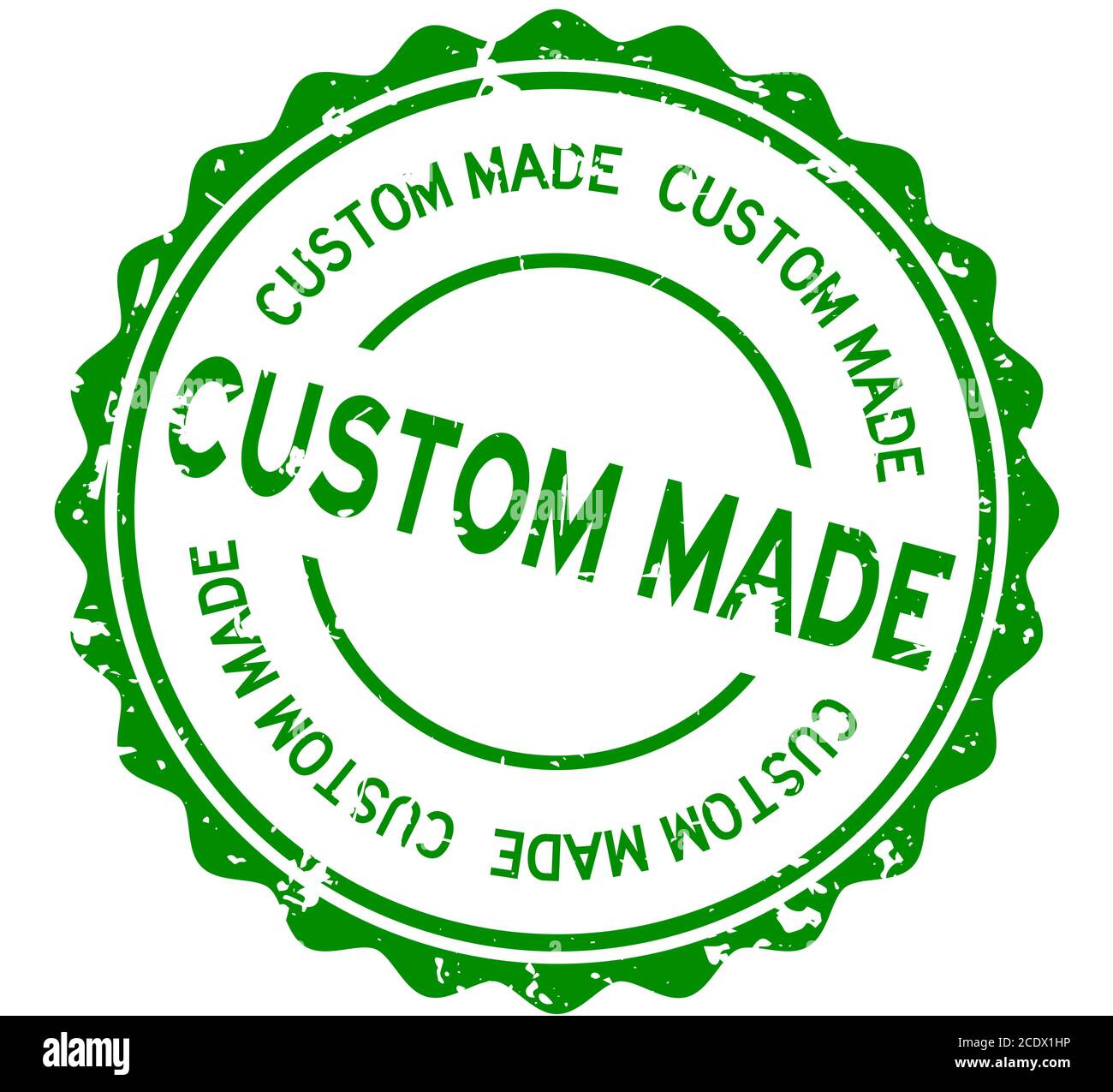 Grunge green custom made word round rubber seal stamp on white ...