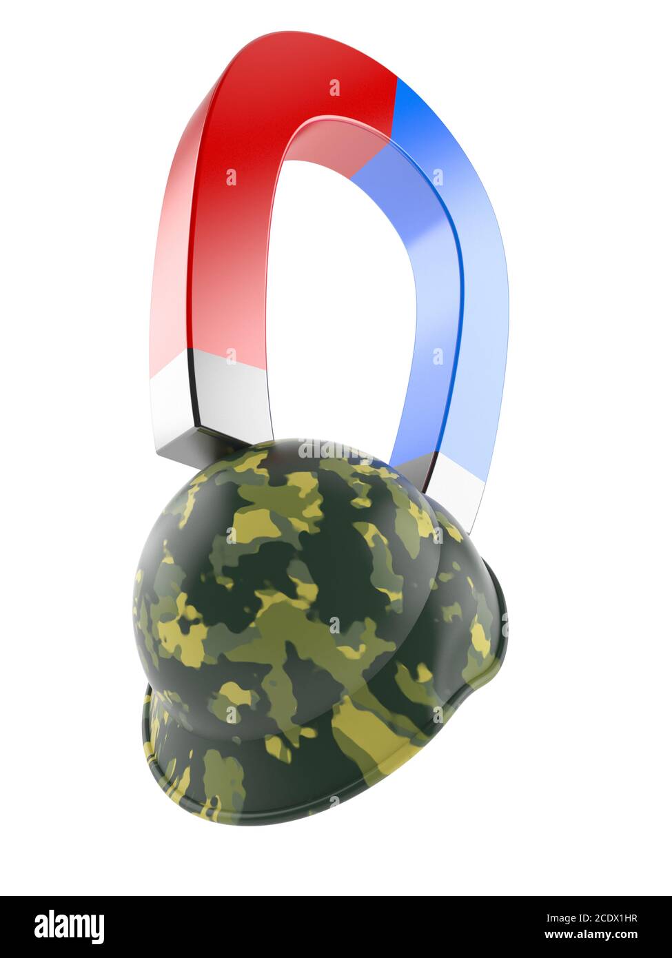 Helmet with magnet isolated on white background Stock Photo - Alamy