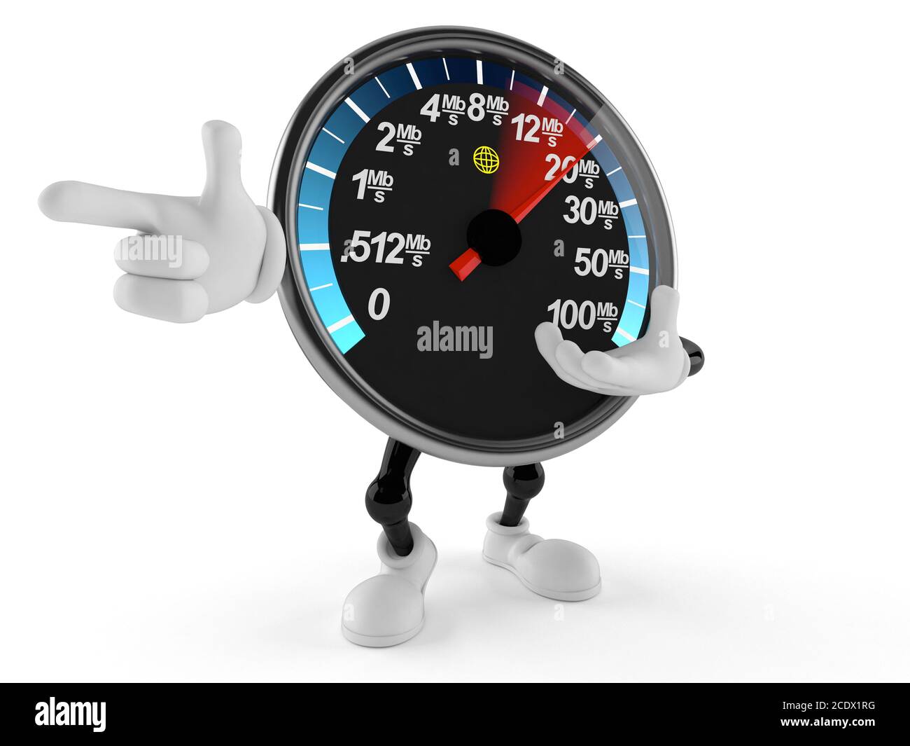 Network speed meter character isolated on white background Stock Photo ...