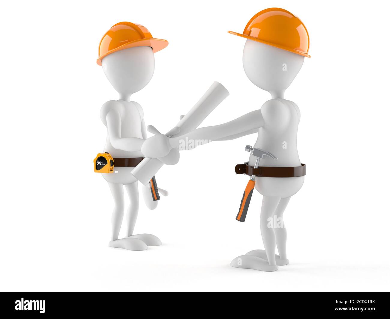 Manual workers isolated on white background Stock Photo - Alamy