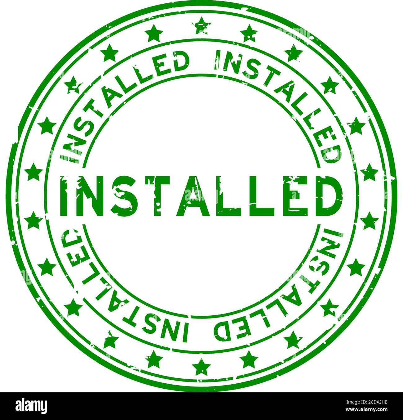 Grunge green installed word round rubber seal stamp on white background Stock Vector Image & Art ...