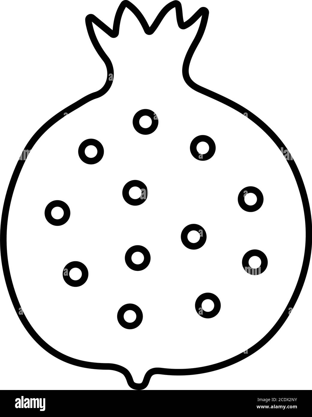Vector outline pomegranate fruit food Black and White Stock Photos ...