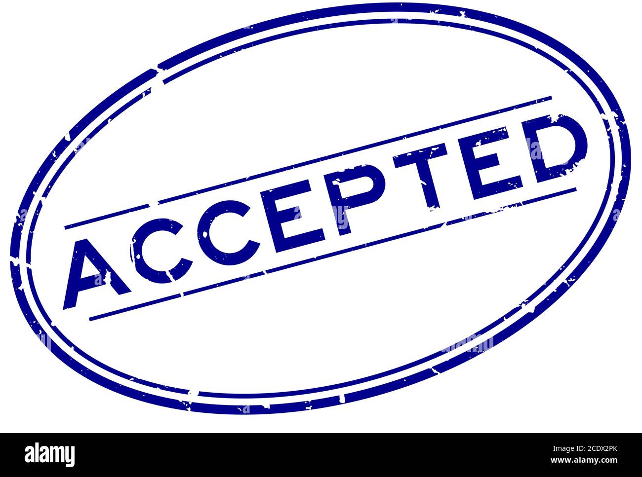 Grunge blue accepted word oval rubber seal stamp on white background Stock Vector Image & Art ...