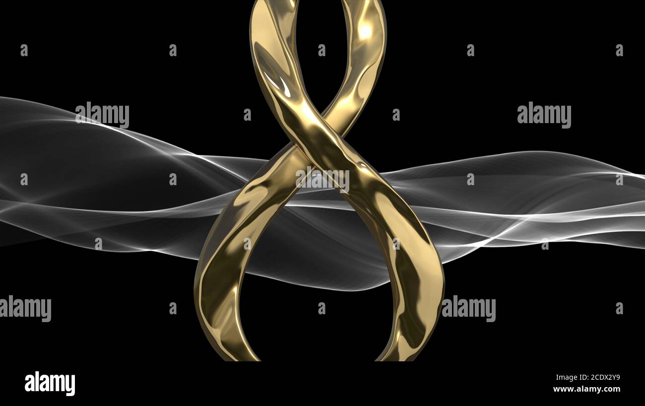 8 March symbol. Figure of eight made of cast gold platinum or silver ...