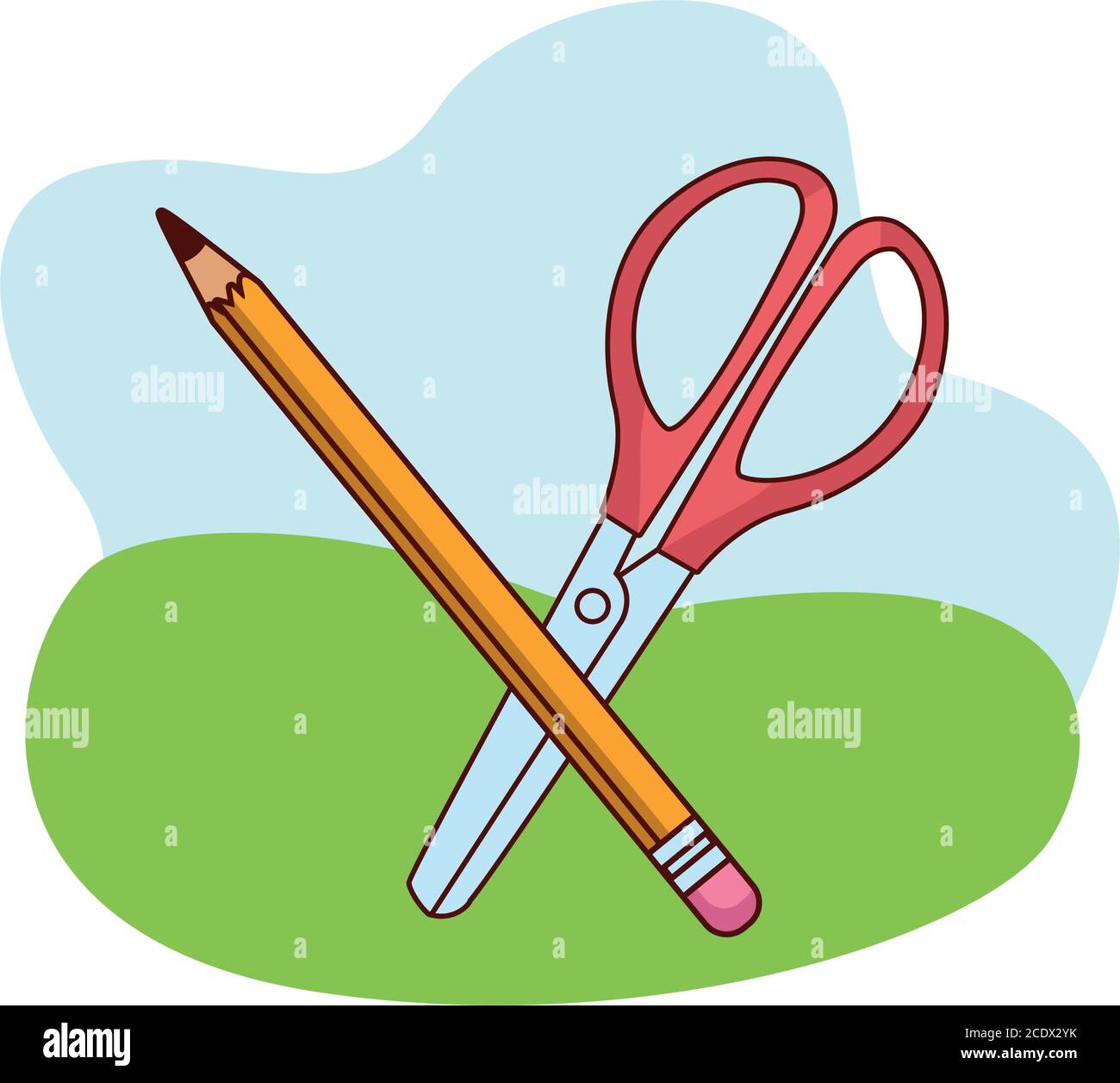 School scissor and pencil design, Education class lesson and knowledge ...