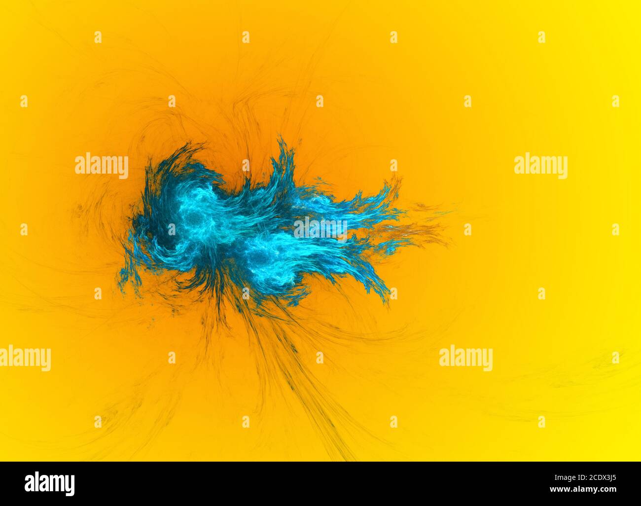 glowing orange blue curved lines flame over bright Abstract Background ...