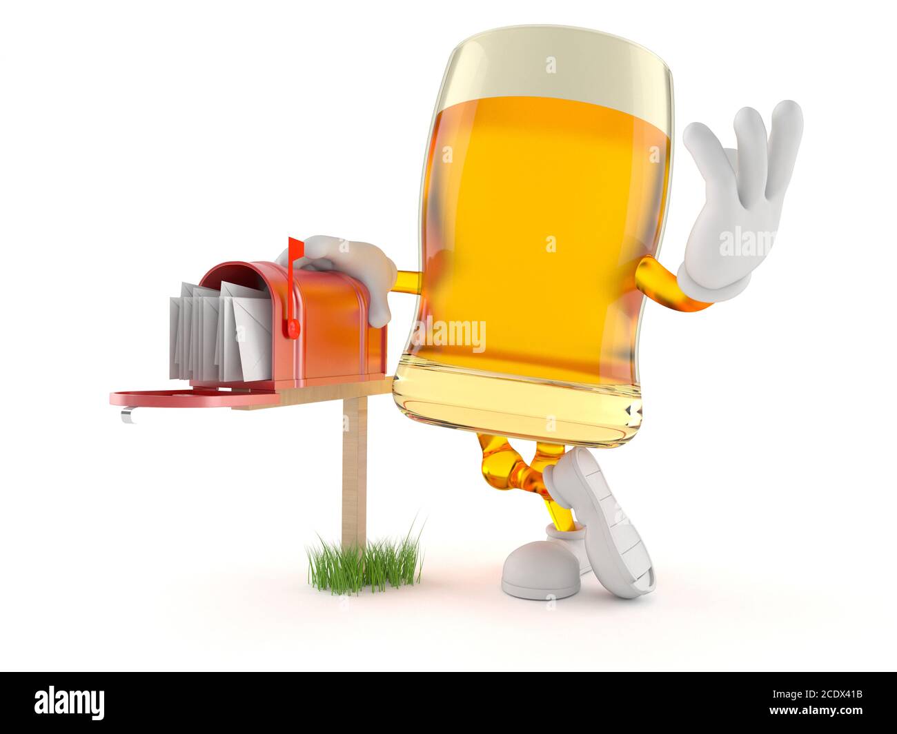 Beer character with mailbox isolated on white background Stock Photo ...
