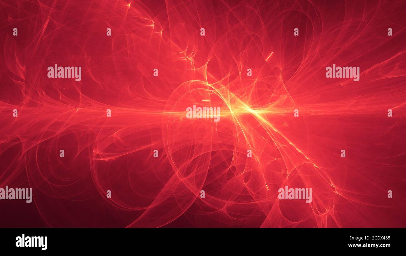 glowing red curved lines over dark Abstract Background space universe ...