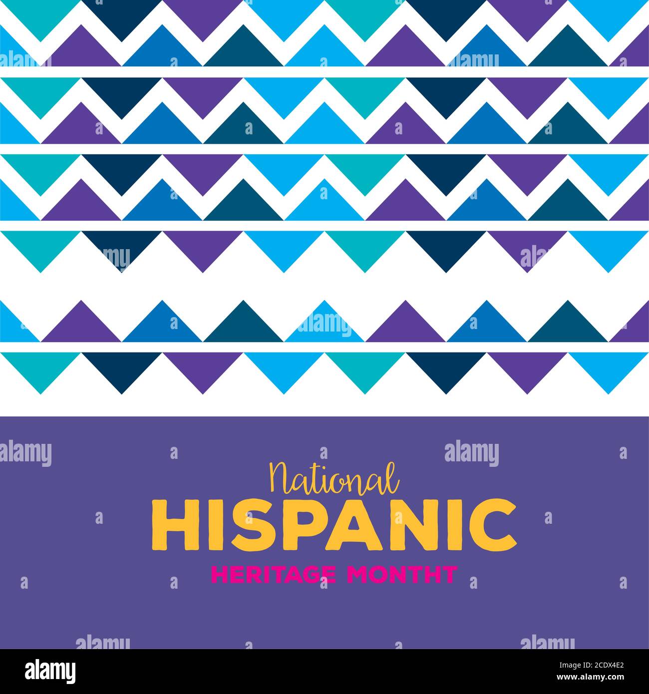 blue pattern background of national hispanic heritage month vector ...