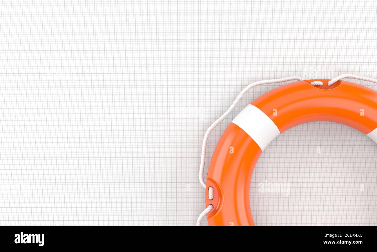 Life buoy on blank sheet of paper Stock Photo - Alamy