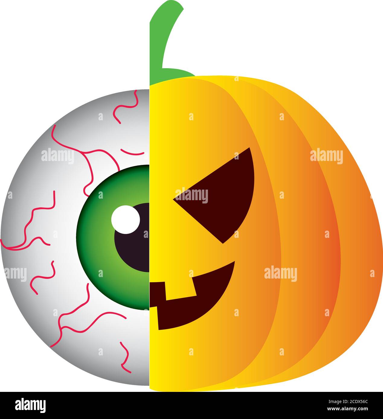Halloween pumpkin with eye cartoon vector design Stock Vector Image ...