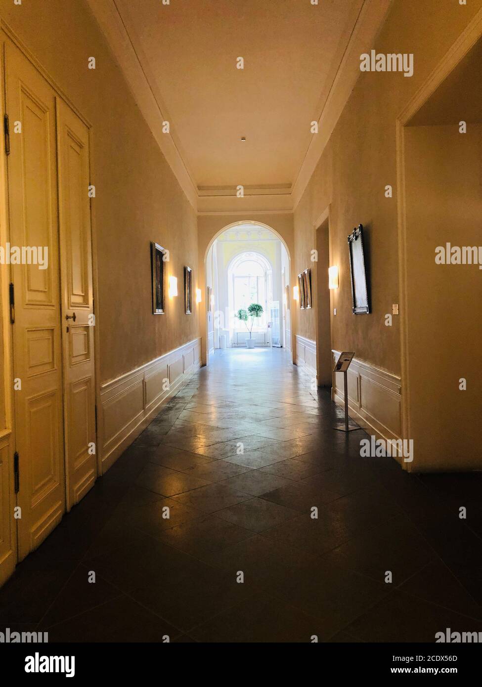 Doors at the end of hallway hi-res stock photography and images - Alamy
