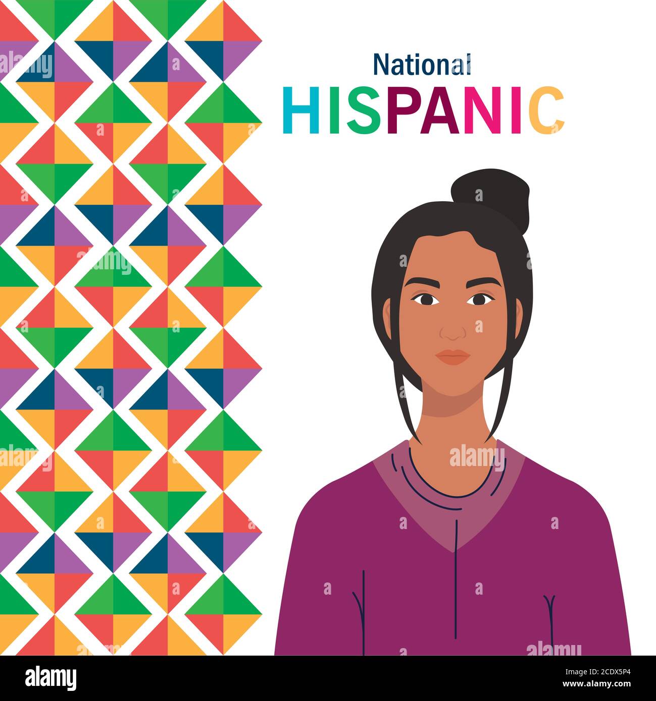 latin woman cartoon of national hispanic heritage month vector design ...
