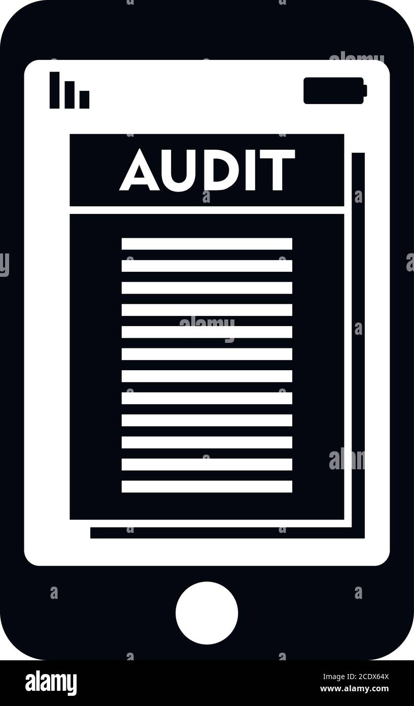 Smartphone audit icon. Simple illustration of smartphone audit vector ...