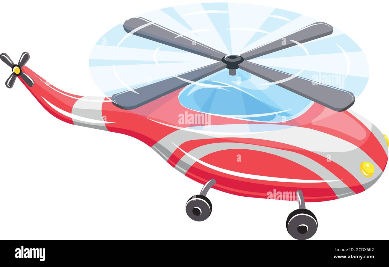 Red flying helicopter icon. Cartoon of red flying helicopter vector ...