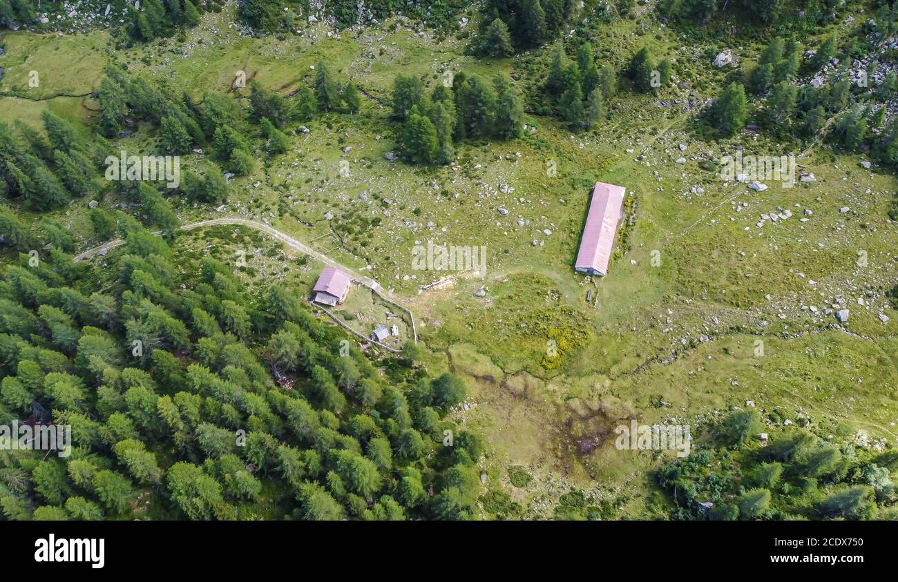 Alpine refuge (Artuick hut) inside Sole Valley in the heart of Stelvio ...