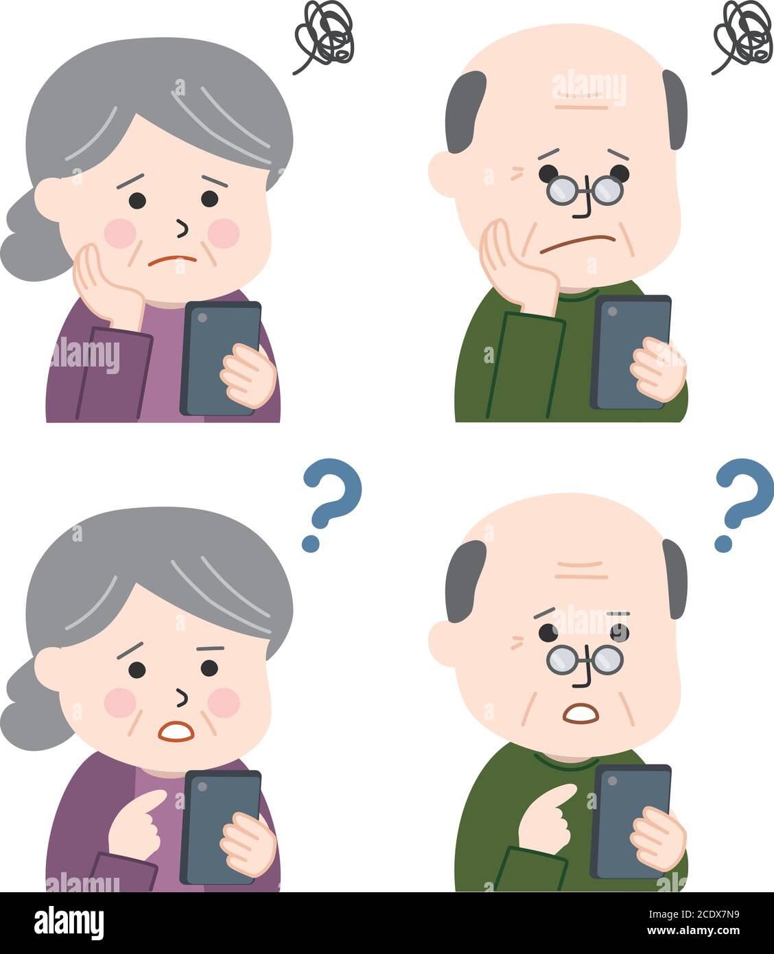 Senior woman cell phone Stock Vector Images - Alamy