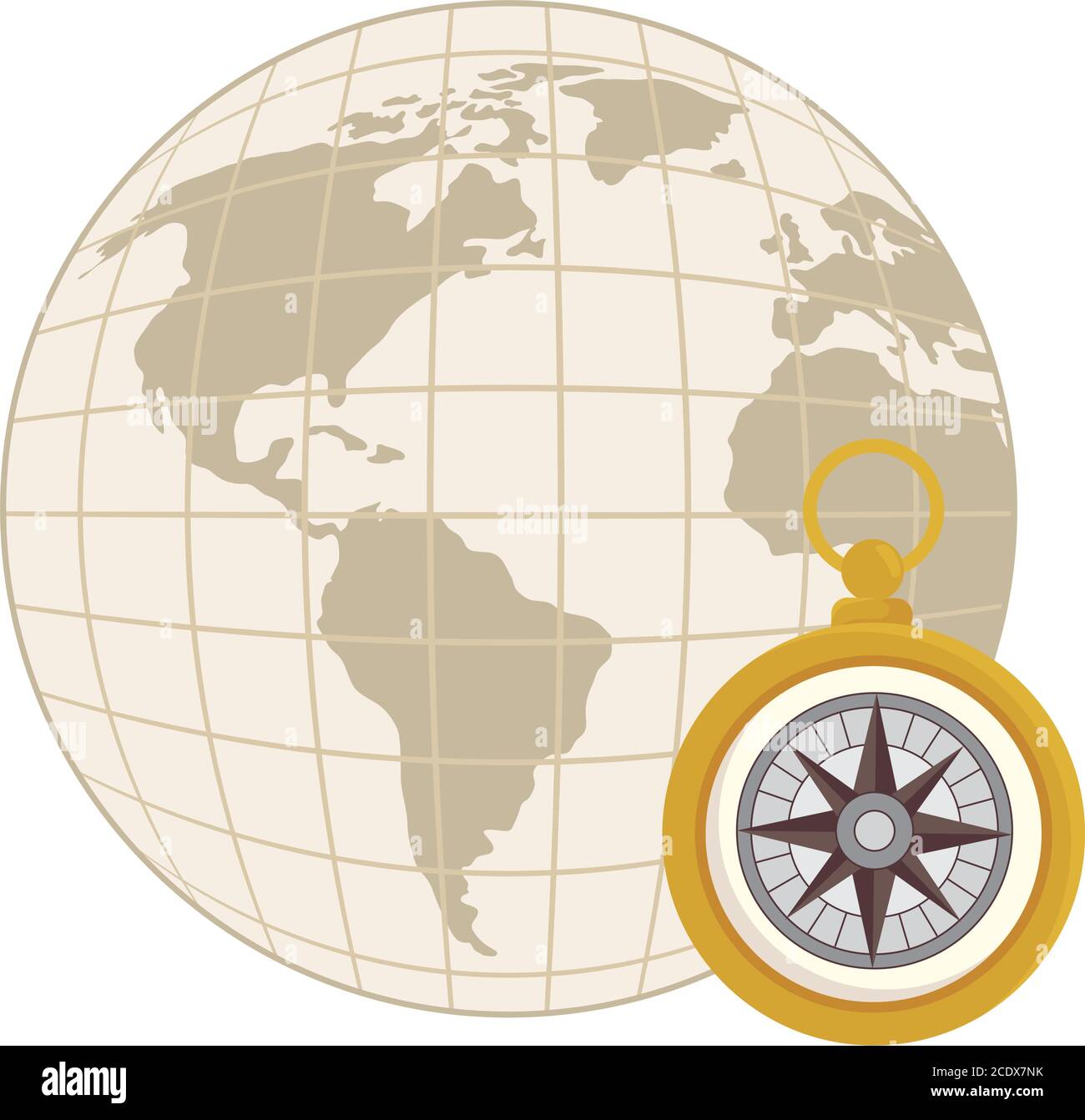 World sphere with compass vector design Stock Vector Image & Art - Alamy