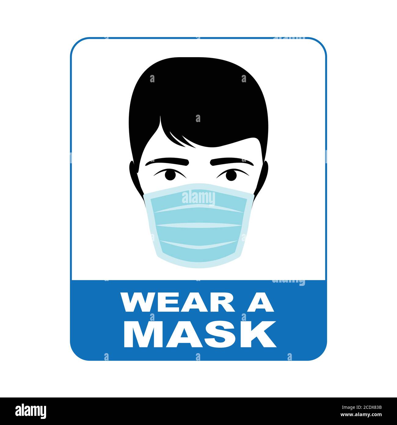 Wear a mask sign, vector illustration. Pandemic virus protection sign ...
