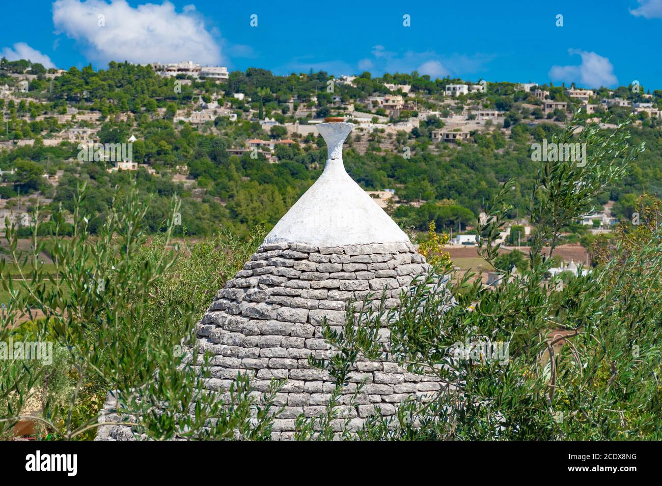 Roof of Trullo, traditional Apulian dry stone hut old houses with a ...