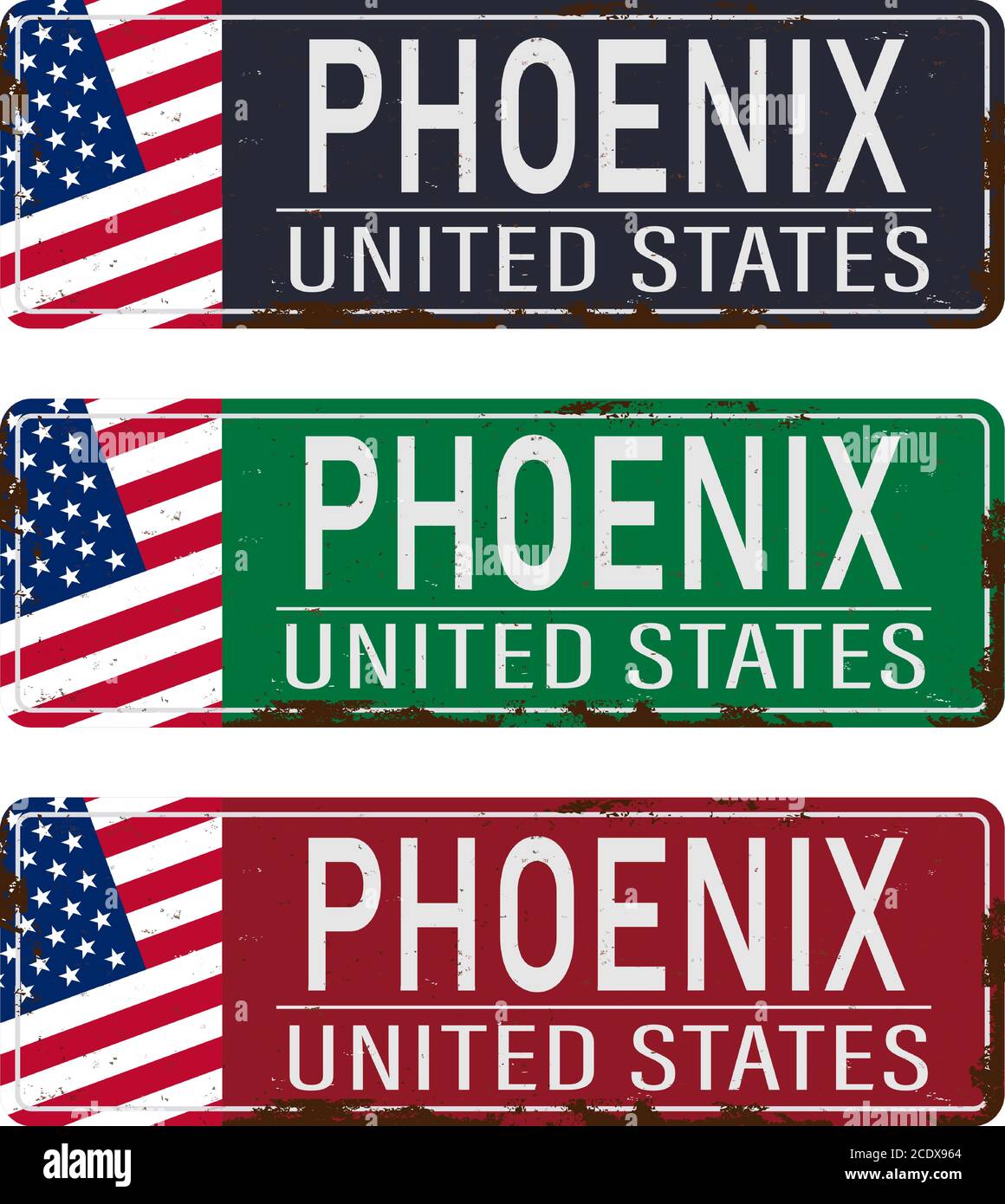 Phoenix, Arizona , road sign set vector illustration, road table, USA ...