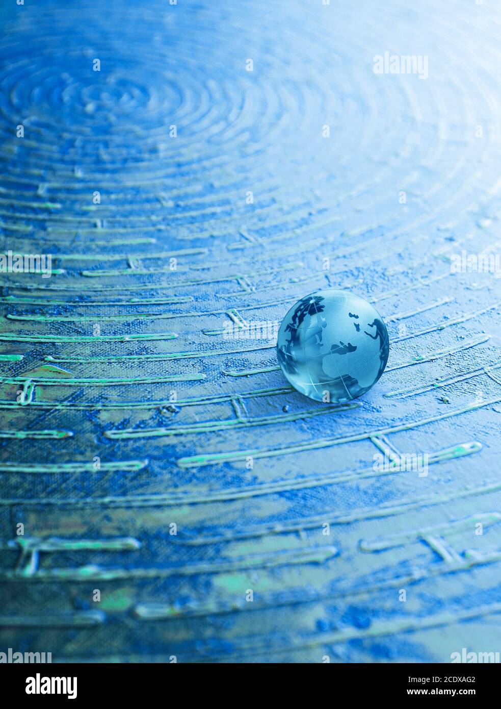 Planet symbol the earth on surface with concentric lines Stock Photo ...