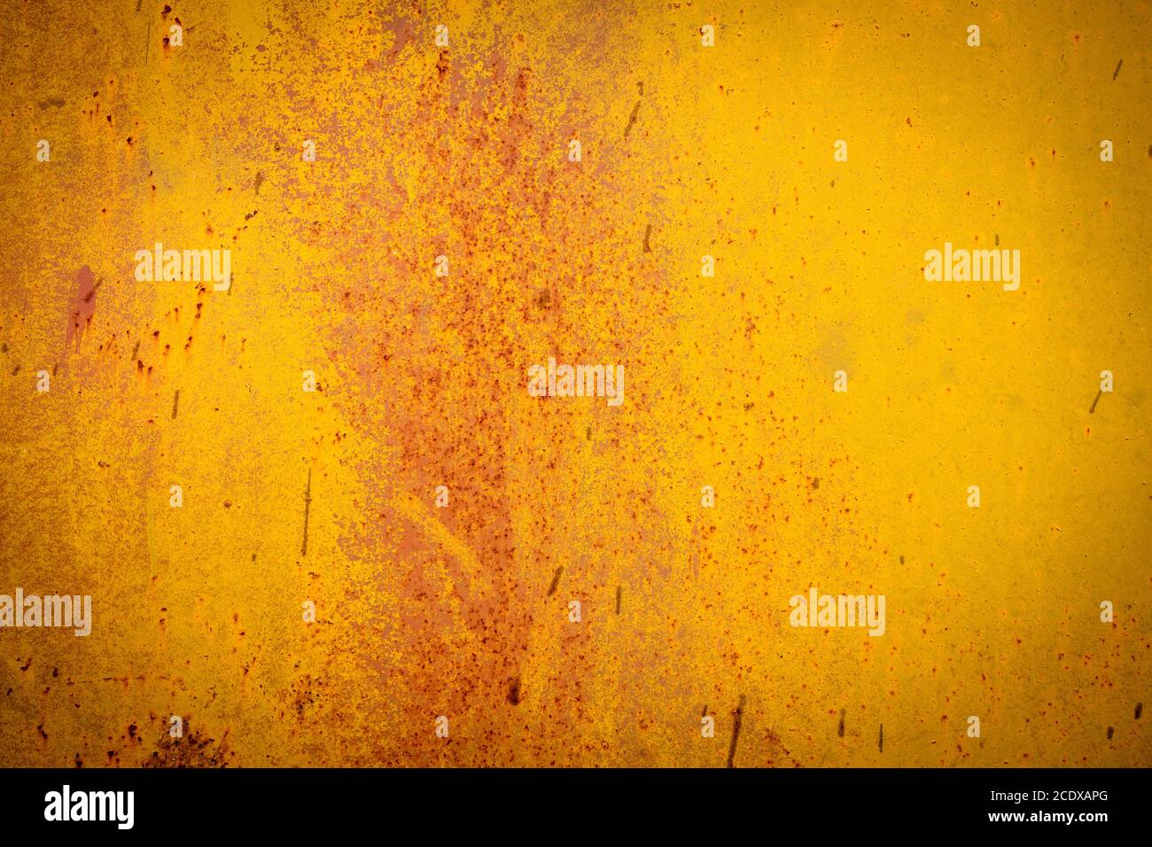 Old metal texture painted in yellow with rust and chipped Stock Photo ...
