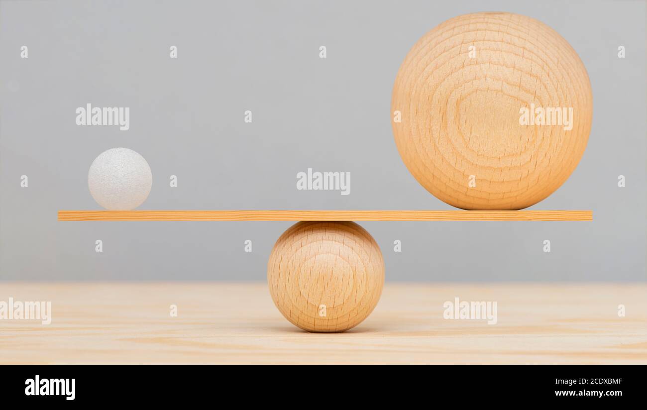 balance and harmony with different balls Stock Photo - Alamy