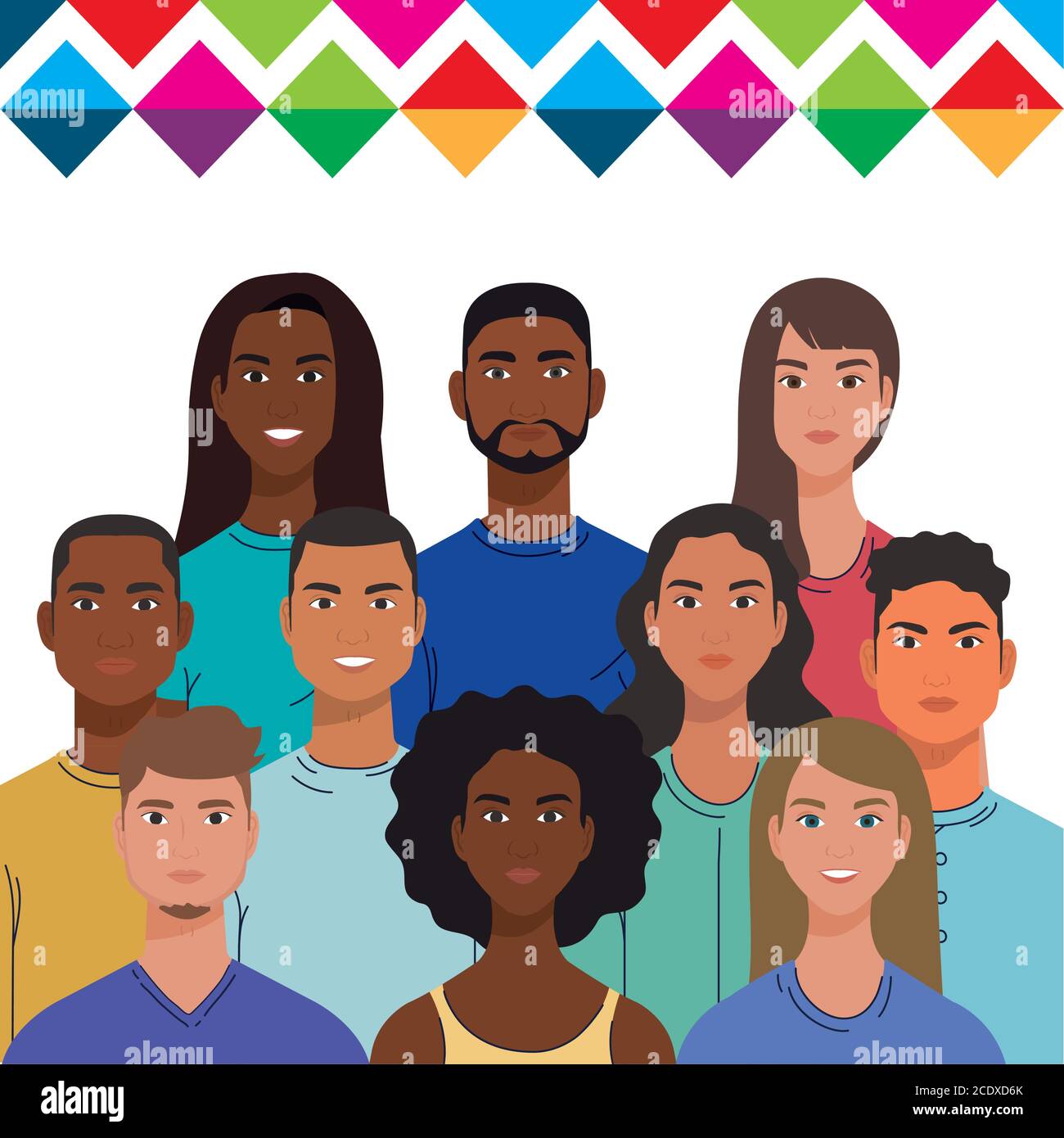 latin women and men cartoons of national hispanic heritage month vector ...