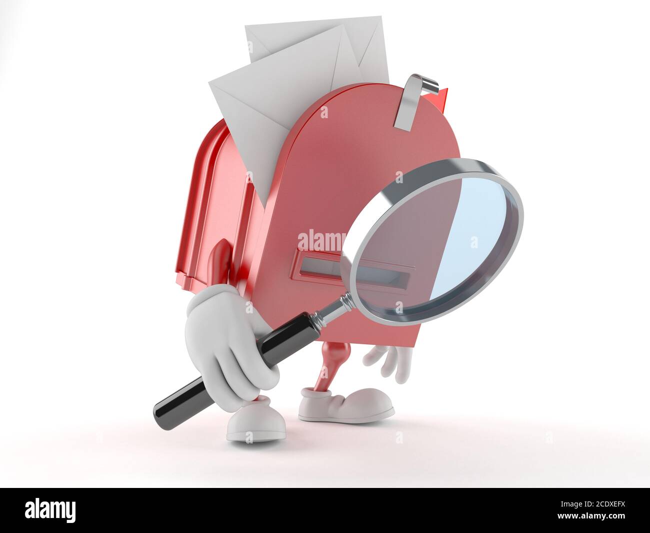Mailbox character isolated on white background Stock Photo - Alamy