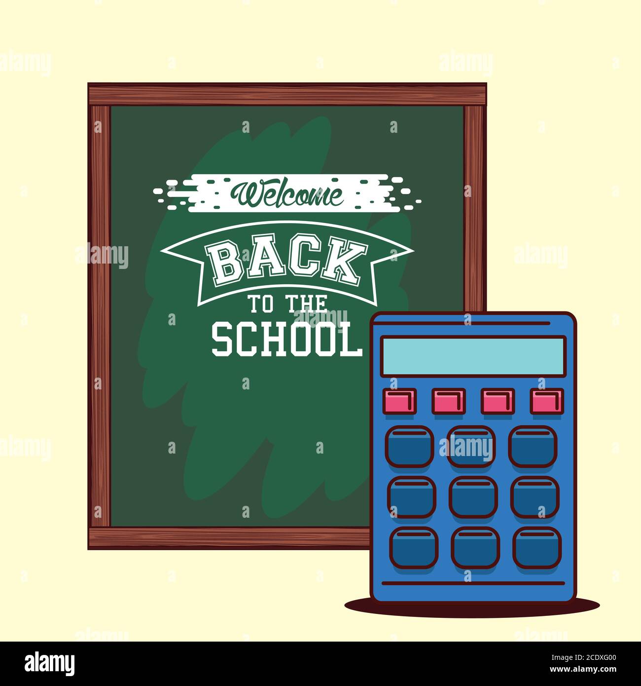 green board with calculator design, Back to school eduacation class and ...