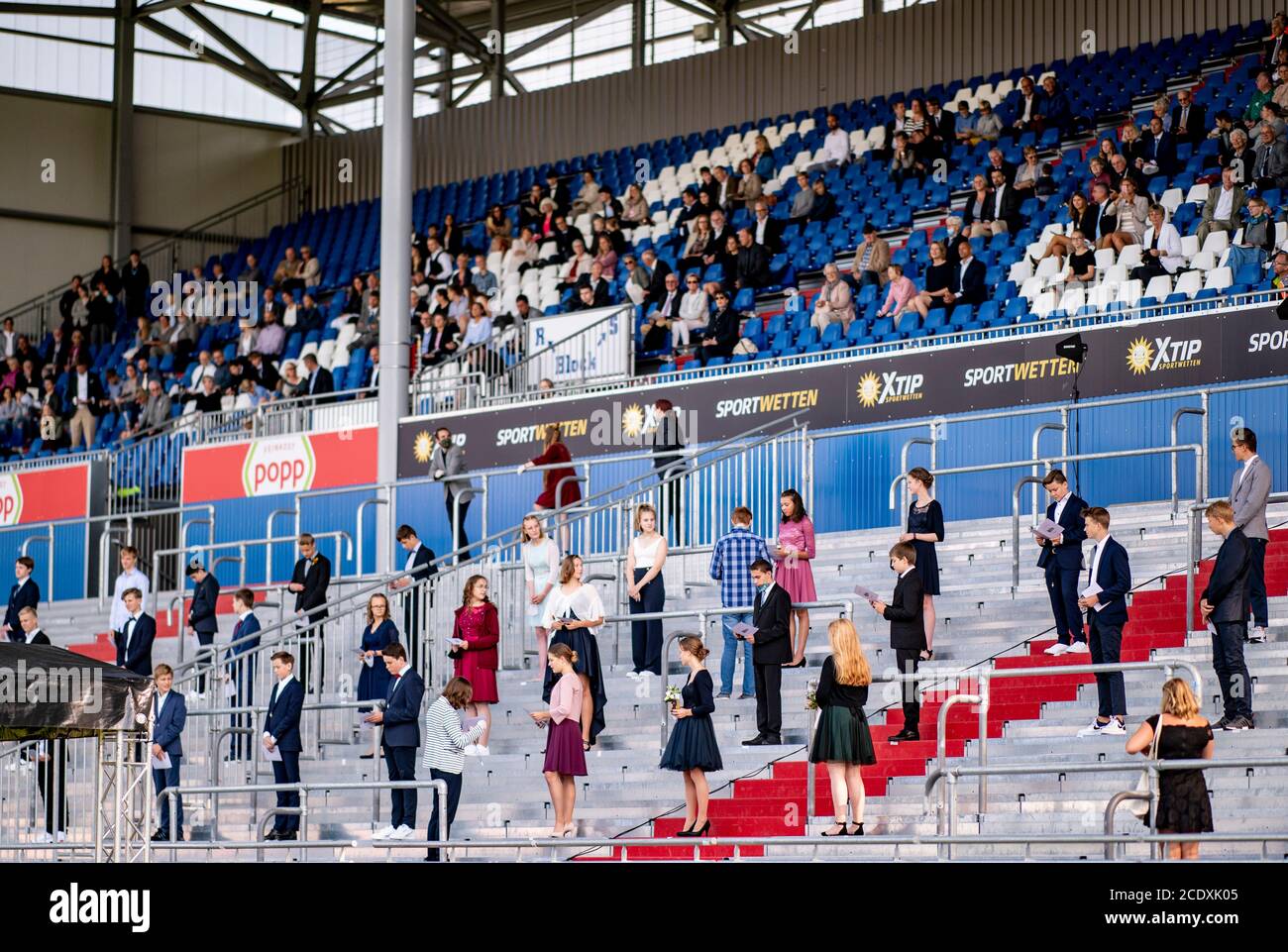 Kiel, Germany. 30th Aug, 2020. The participants of a confirmation ...