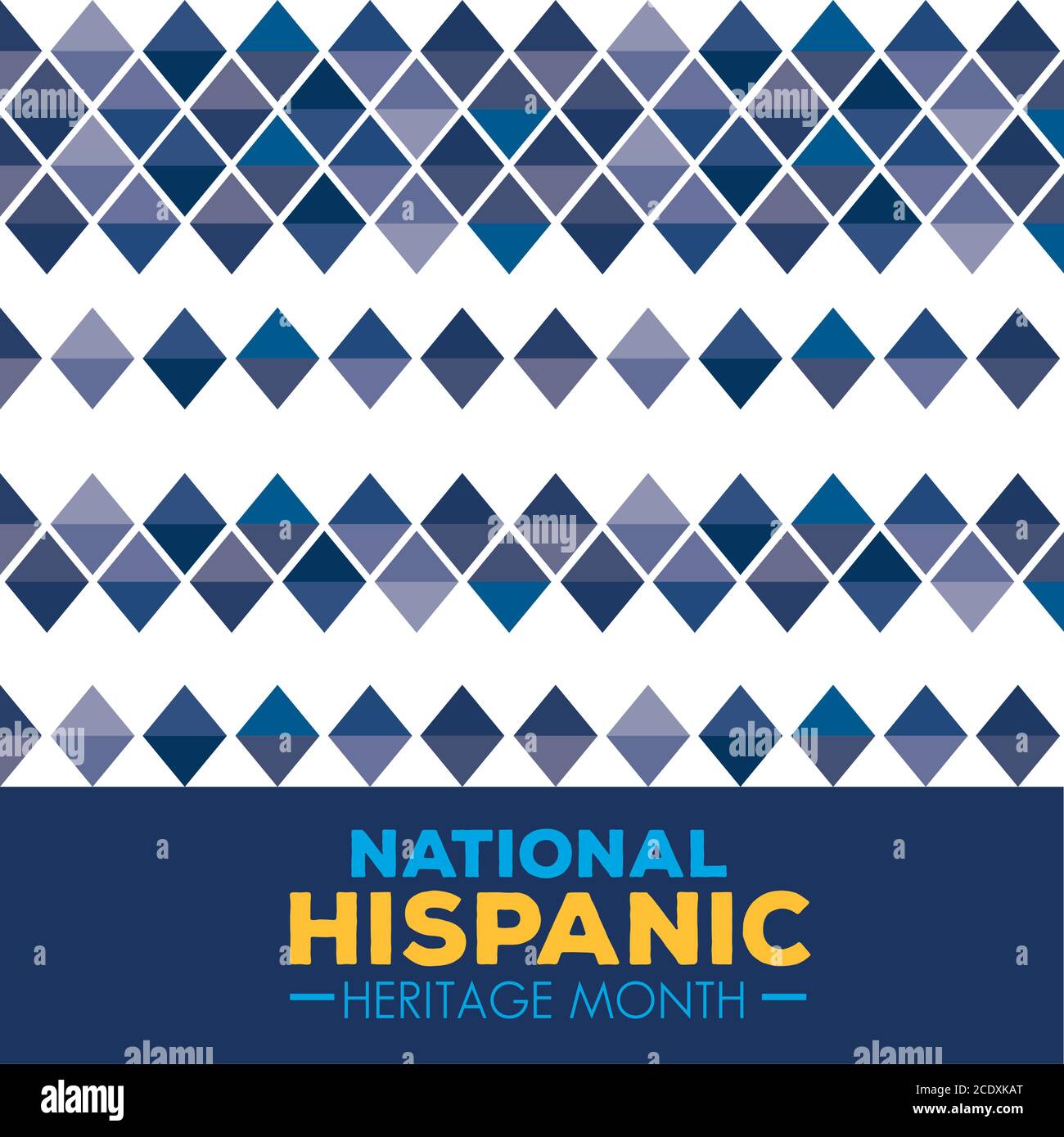 blue pattern background of national hispanic heritage month vector ...