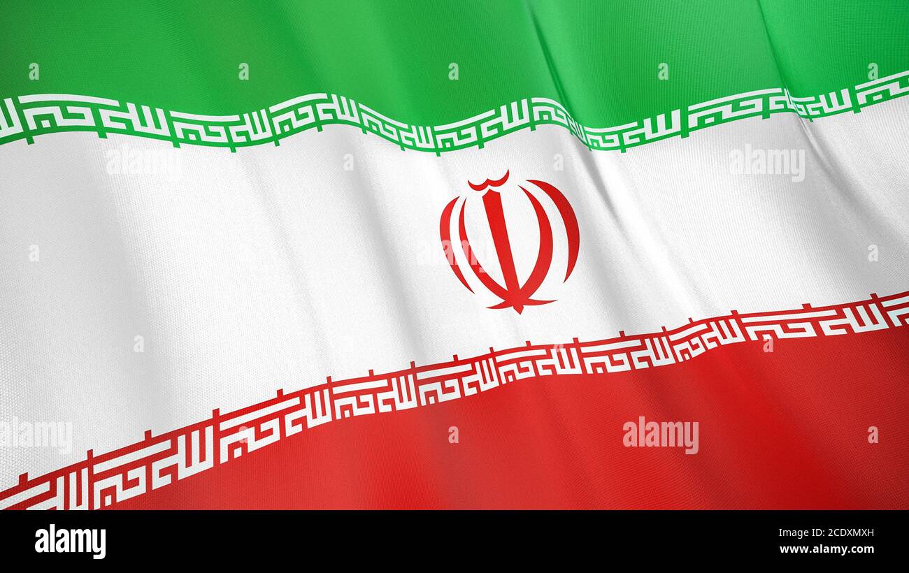 The waving flag of Iran . High quality 3D illustration. Perfect for news, reportage, events ...
