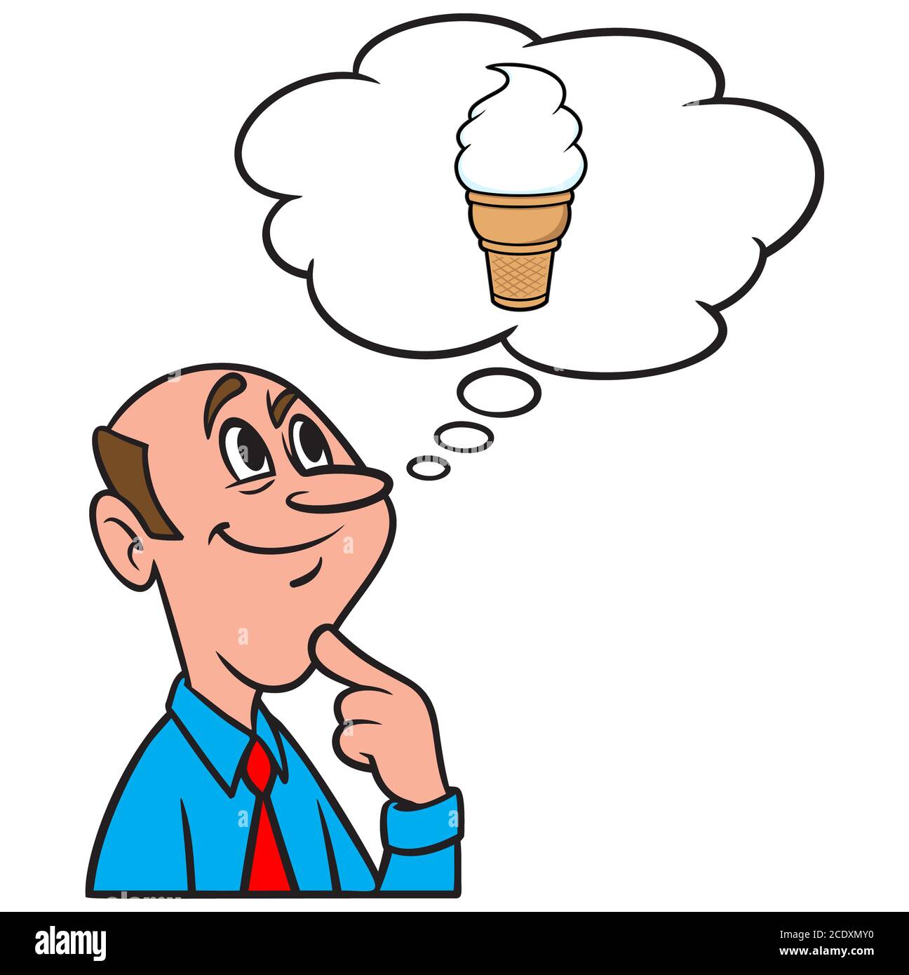 Thinking About an Ice Cream- An Illustration of a Person Thinking About ...