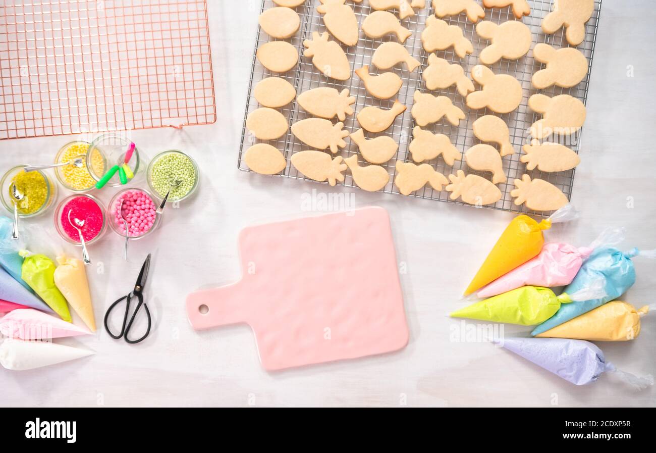 Flat lay decorating easter sugar hi-res stock photography and images ...