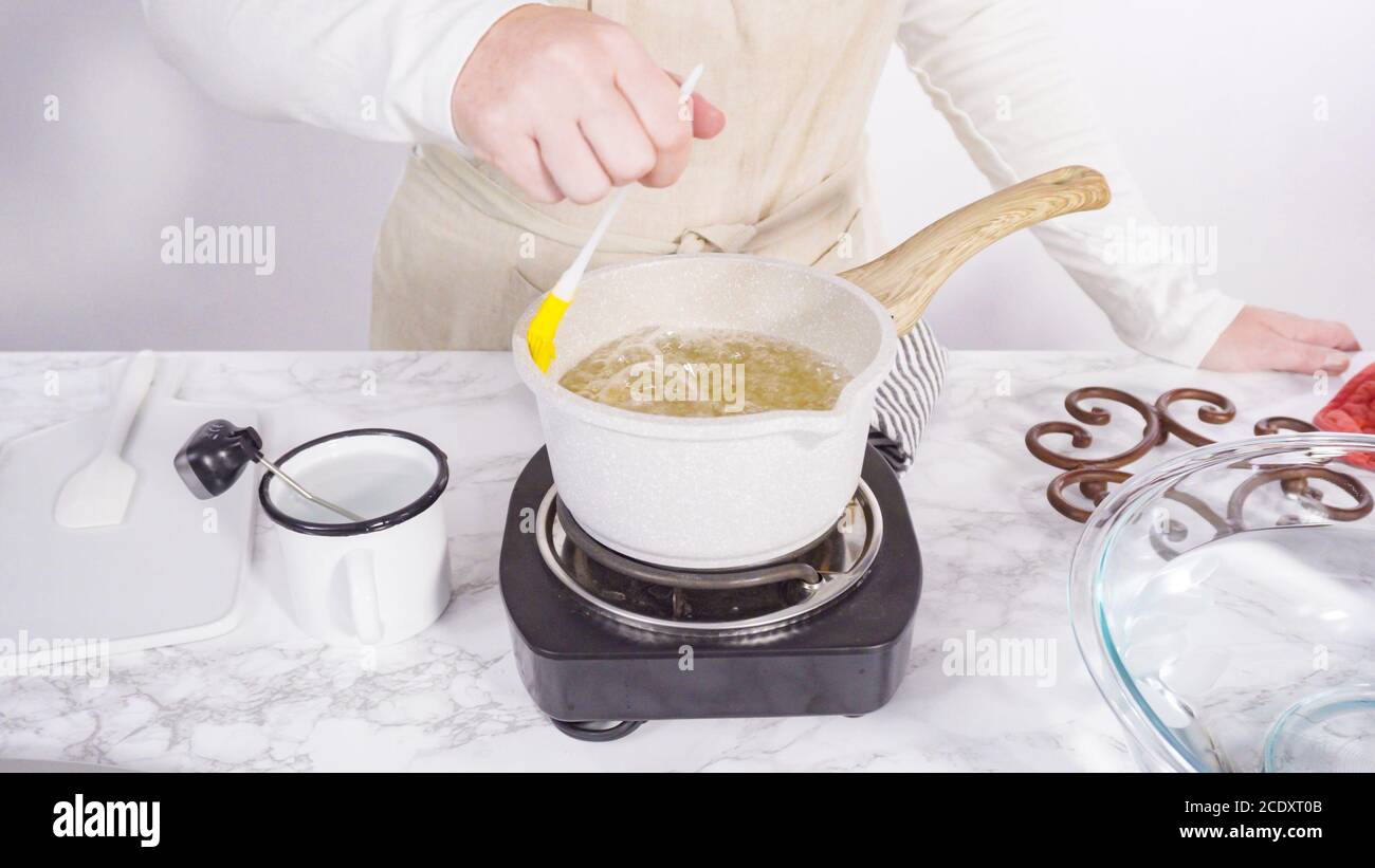 Step step caramelizing sugar in hi-res stock photography and images - Alamy