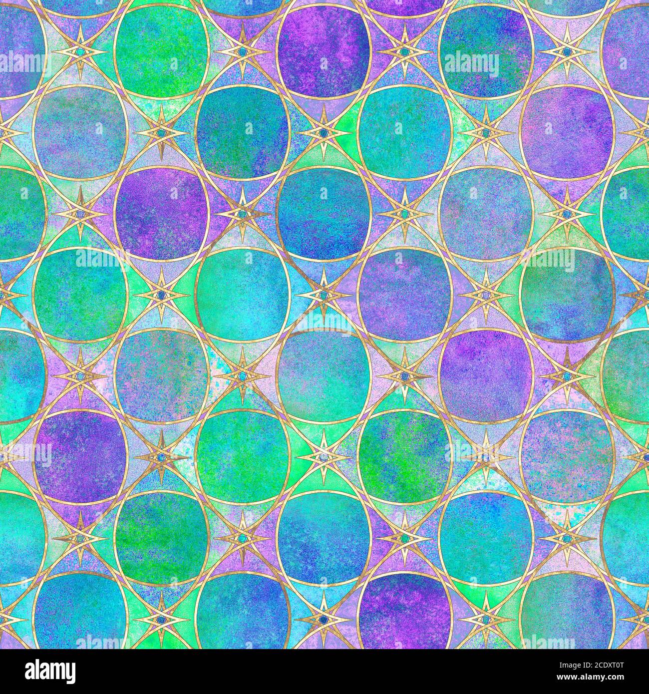 Seamless geometric pattern with colorful watercolor abstract shapes ...