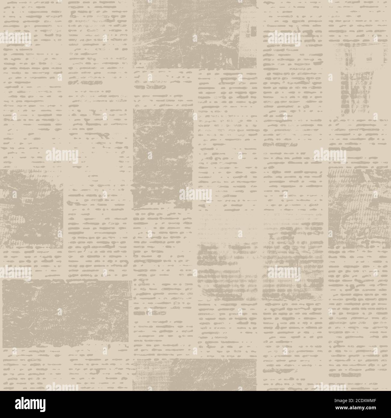 Newspaper seamless pattern with old unreadable text and images. Vintage ...