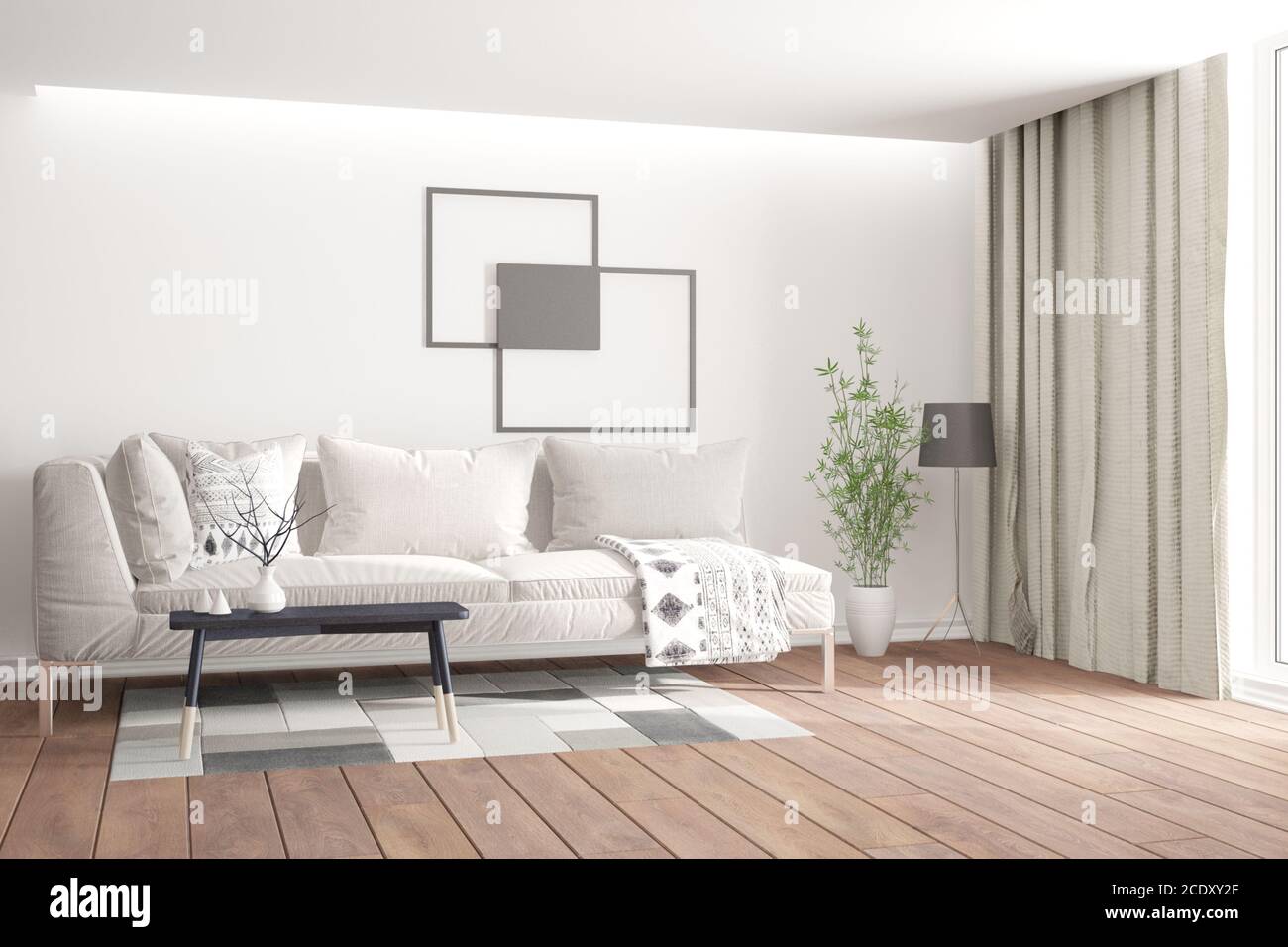 Modern interior design. 3D illustration Stock Photo - Alamy