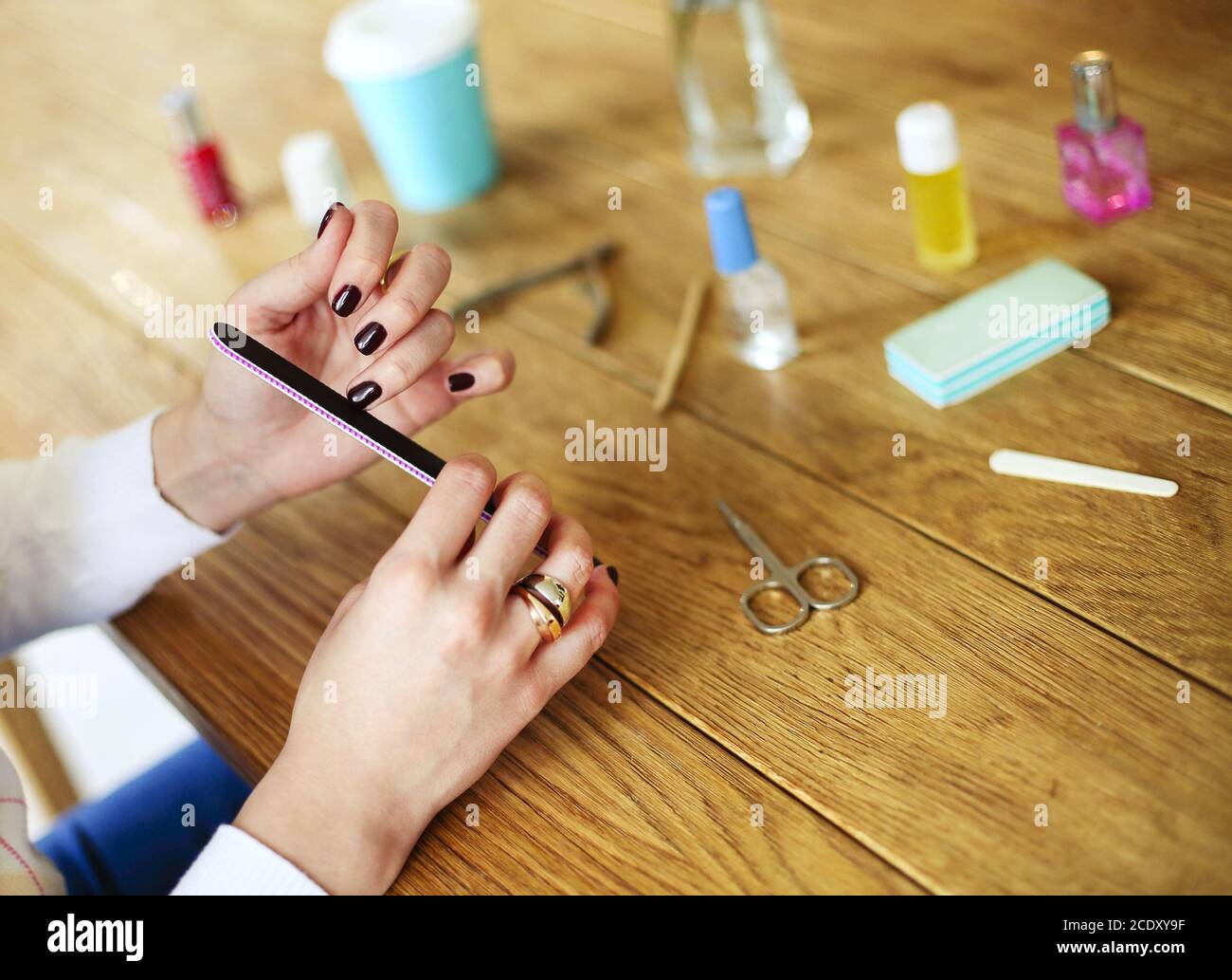 Crop unrecognizable woman manicure hi-res stock photography and images ...