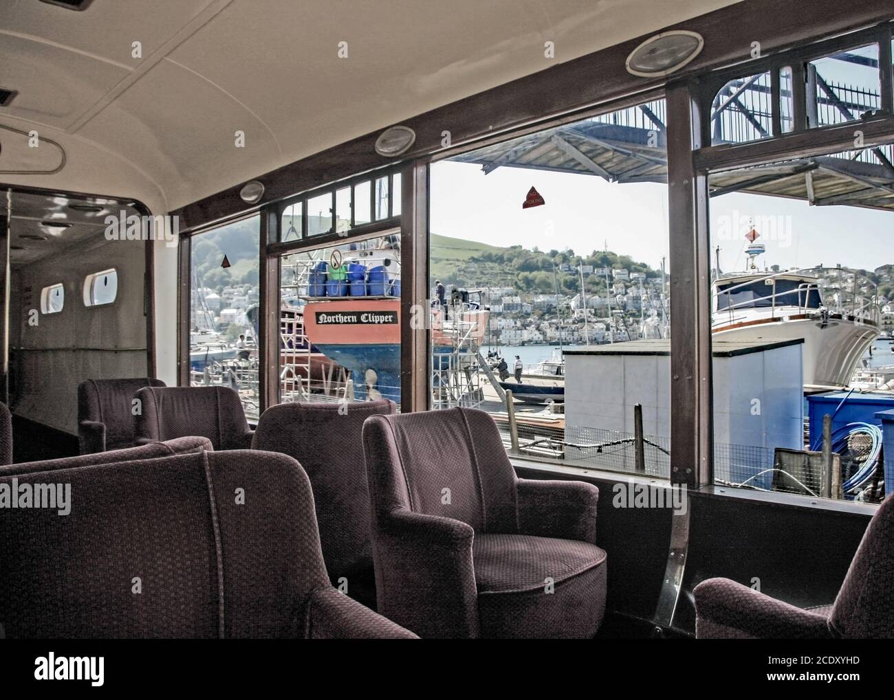 Heritage steam train coach at Kingskerswell beside the River Dart, from ...