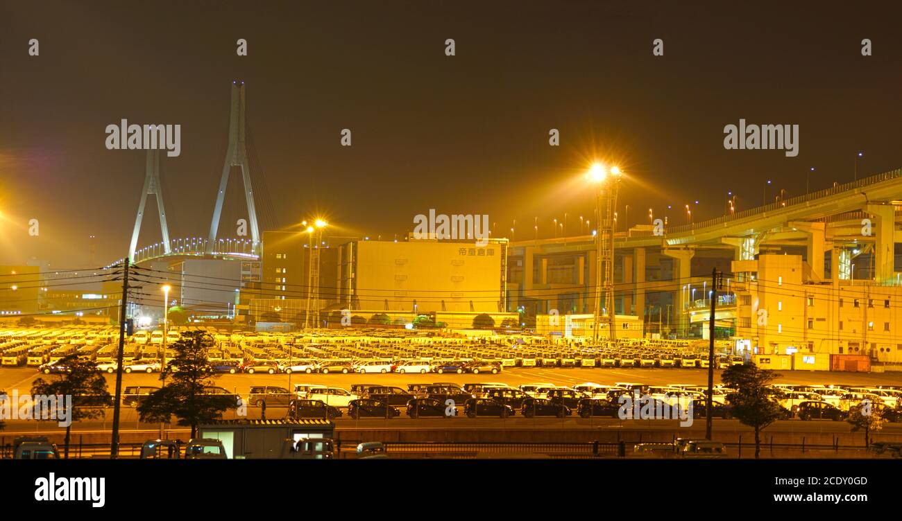 Daikoku Pier night view Stock Photo - Alamy