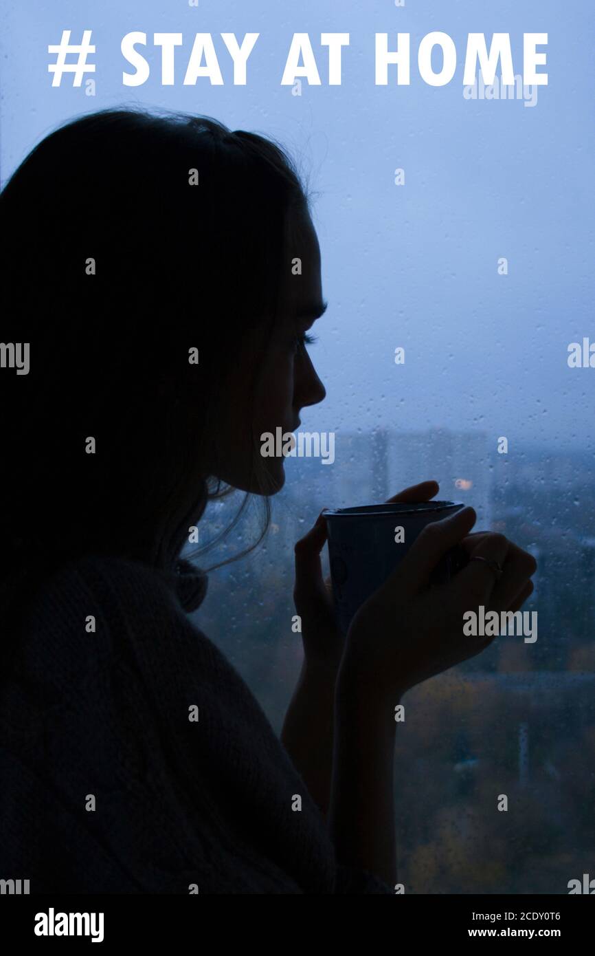 Stay at home virus quarantine background. Coronavirus backdrop with ...