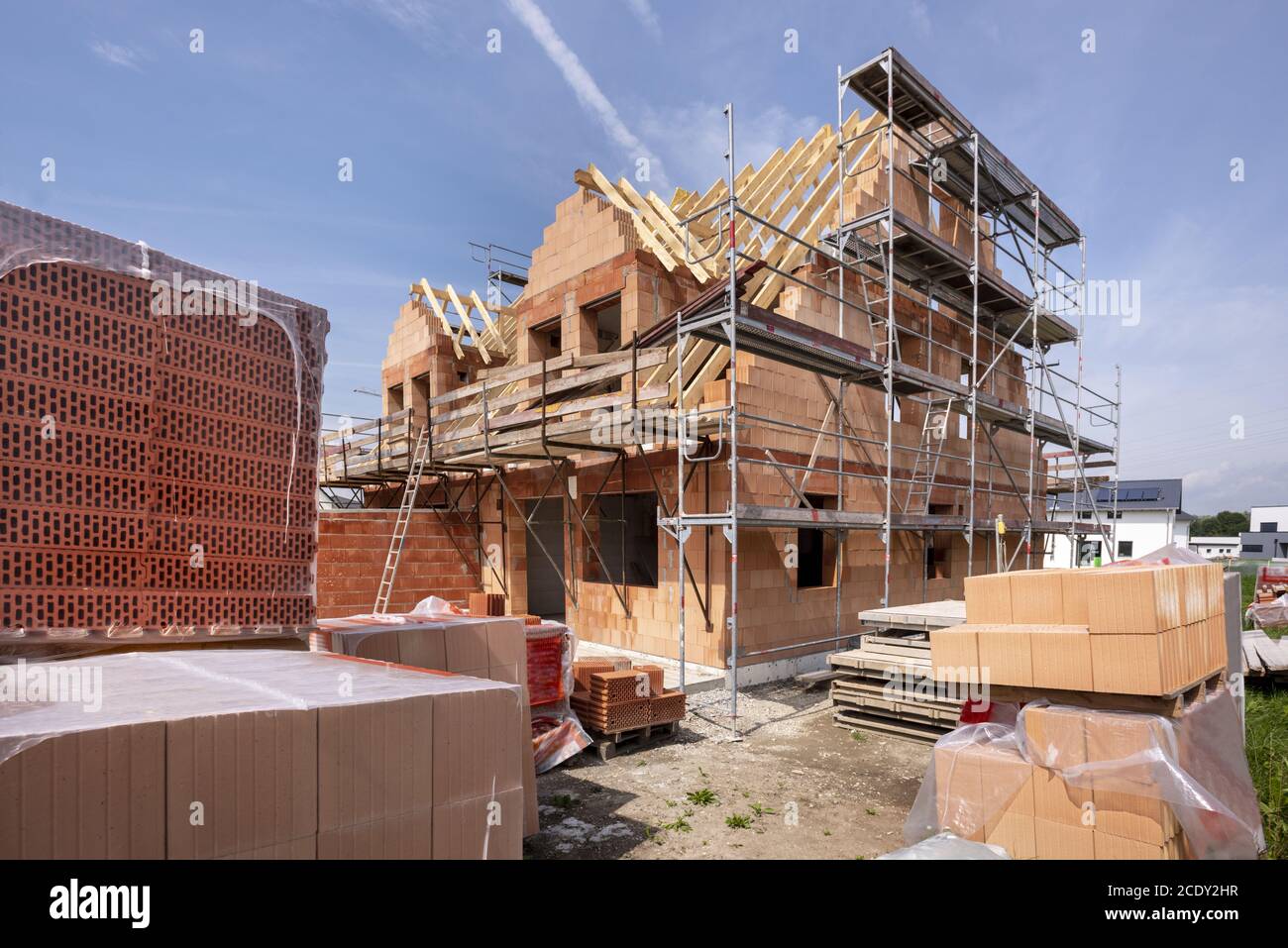 Construction site of a newly built residential house Stock Photo - Alamy