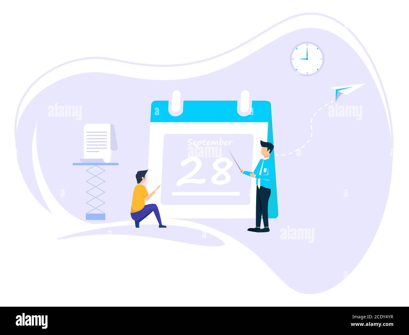 Planning concept. time schedule by showing the time schedule. vector ...